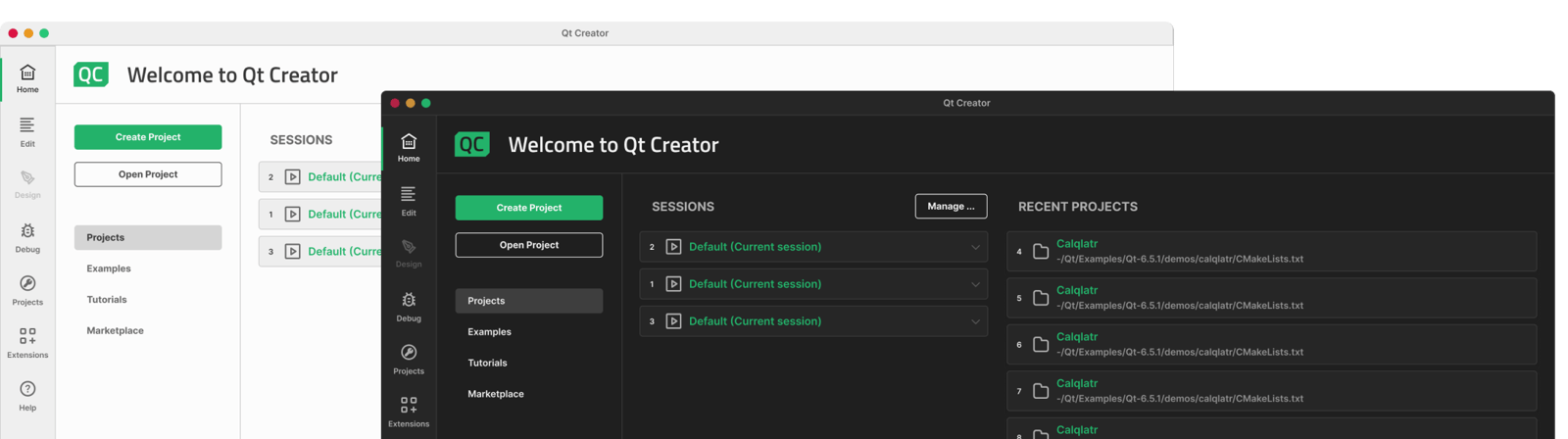 Give feedback on new Qt Creator themes