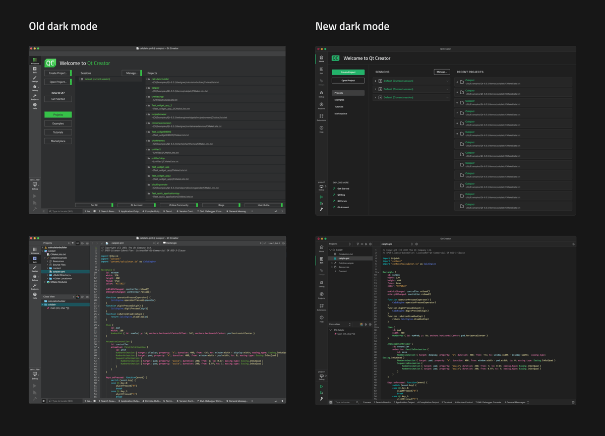 Give feedback on new Qt Creator themes