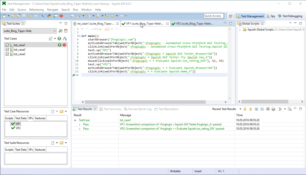 How to automatically update screenshot verification points