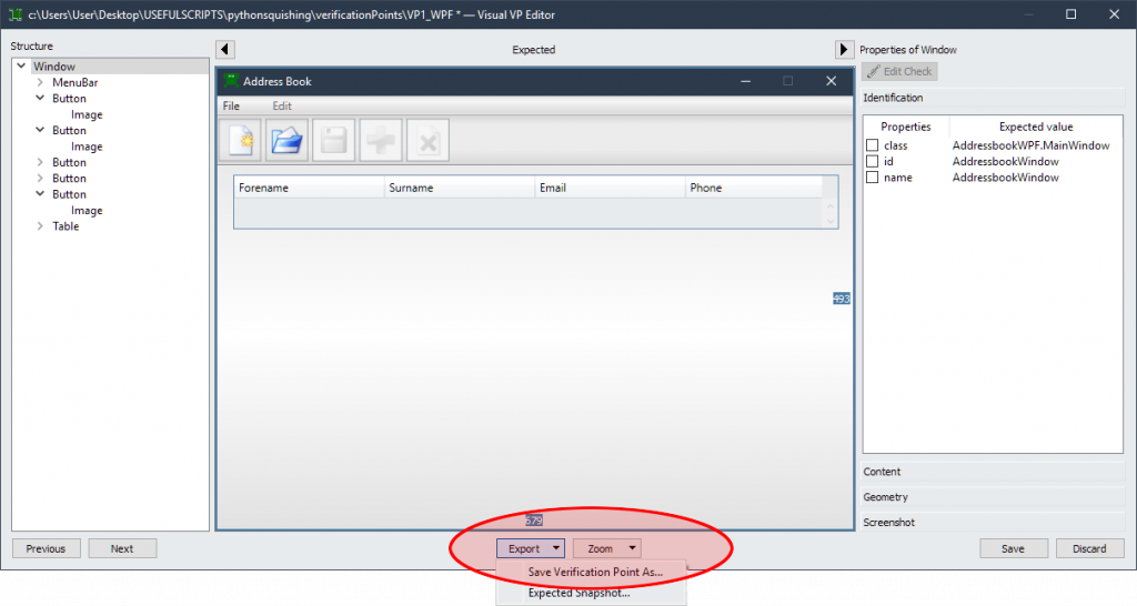 Visual Verification Points - Using the VisualVP Editor