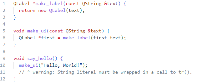 Detecting Un-marked Strings for Translation in Qt Applications