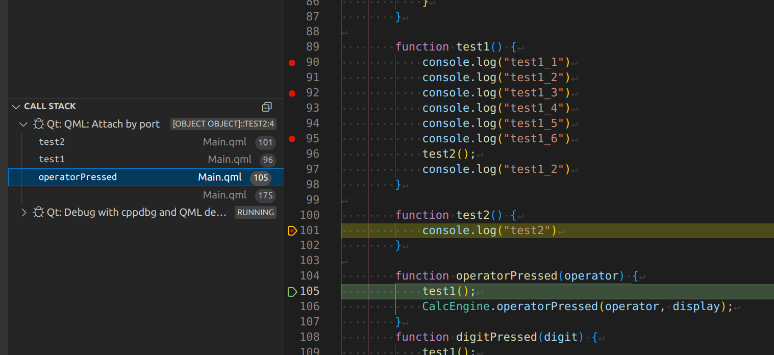 QML Debugging in Visual Studio Code
