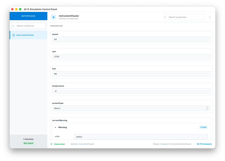 Qt Interface Framework with a new Control Panel