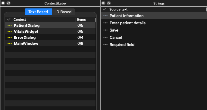 Organizing ID-Based Translations with Labels in Qt Linguist