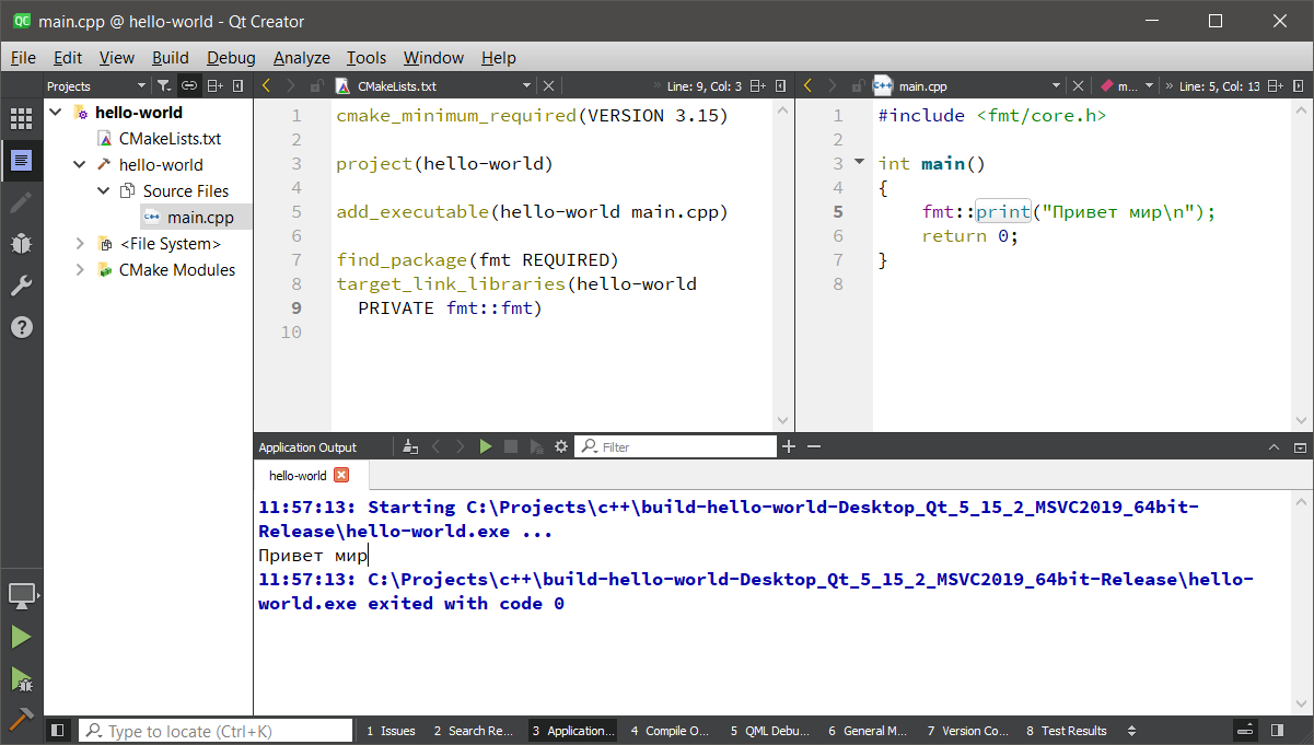 Qt Creator: CMake package-manager auto-setup