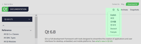 Translations of Qt framework documentation