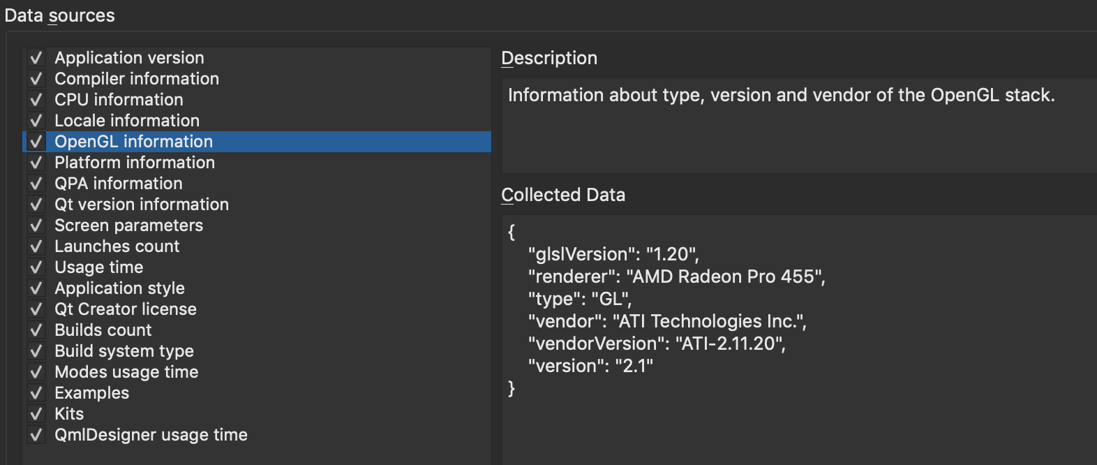 Option to provide anonymous usage statistics enabled