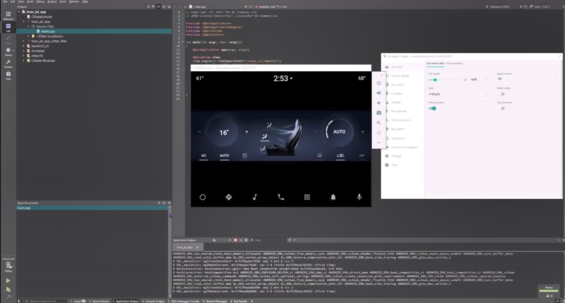 Get Started with Qt for Android Automotive